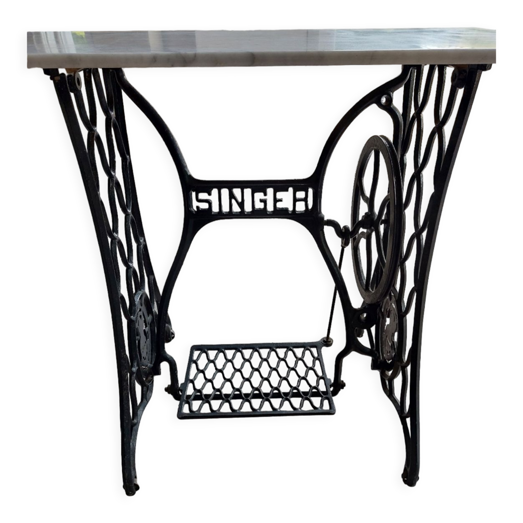 Table fer forgé et marbre Singer | Selency