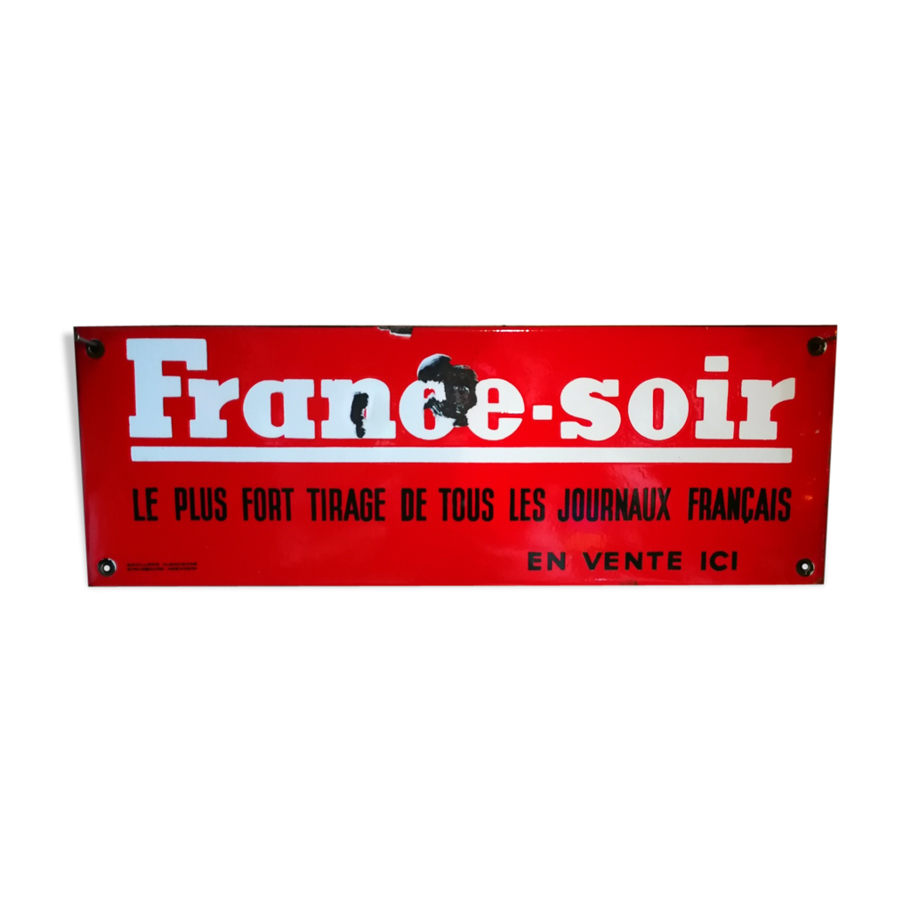 Plaque émaillée France soir | Selency