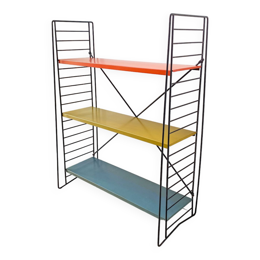 Bibliothèque autoportante du milieu du siècle conçue par D. Dekker ...