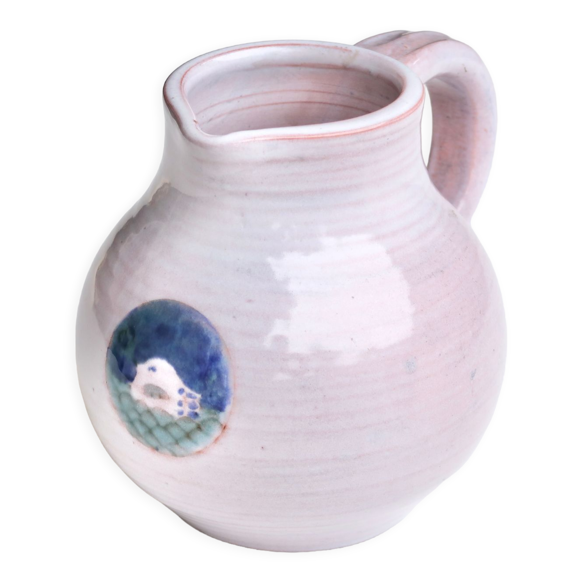 Pichet décor oiseau en céramique de Jean et Robert Cloutier | Selency