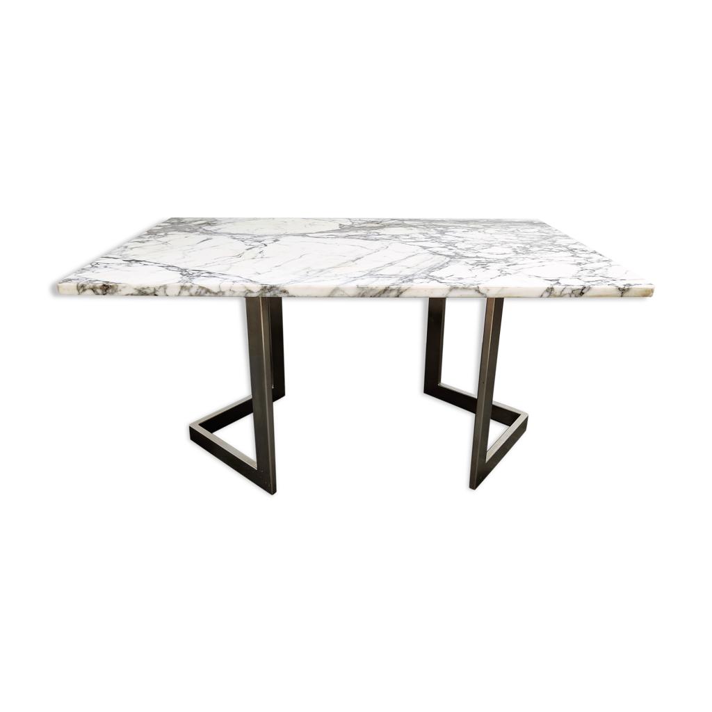 Table à manger en marbre de Françoise See années 1970 | Selency