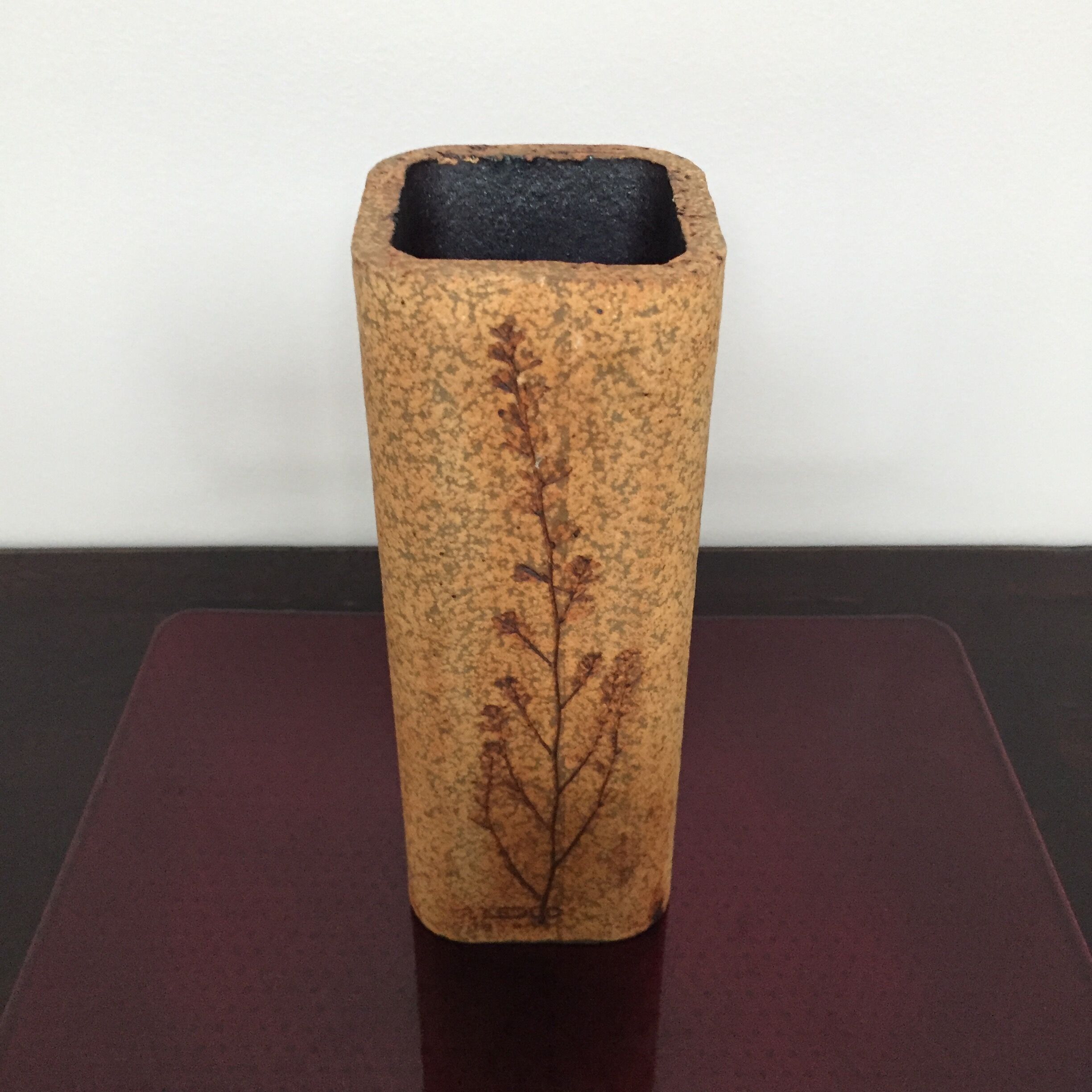 Vase en grès Raymonde Leduc Vallauris décors herbier | Selency