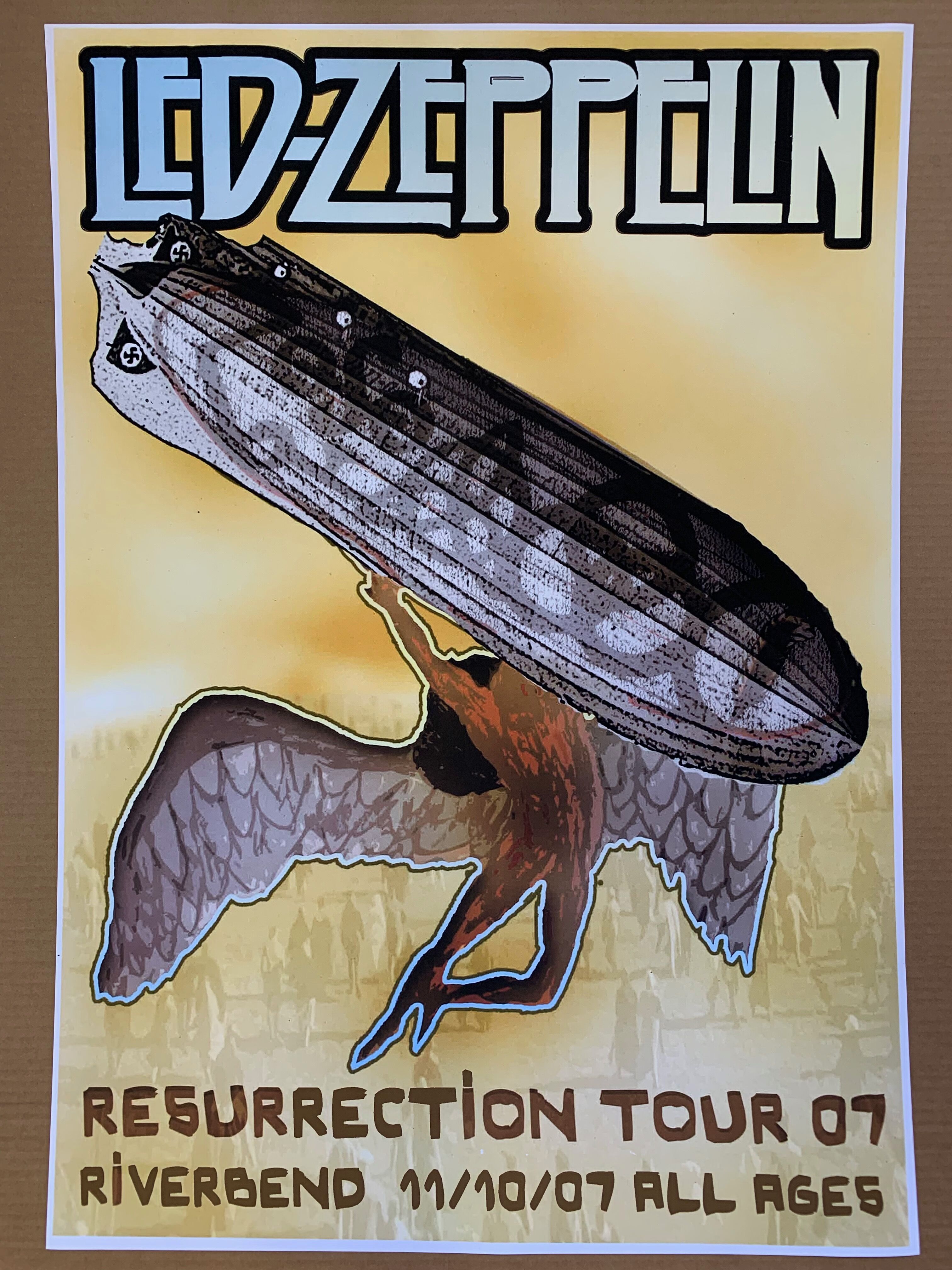 Affiche de concert rock led zeppelin resurrection tour 2007 | Selency