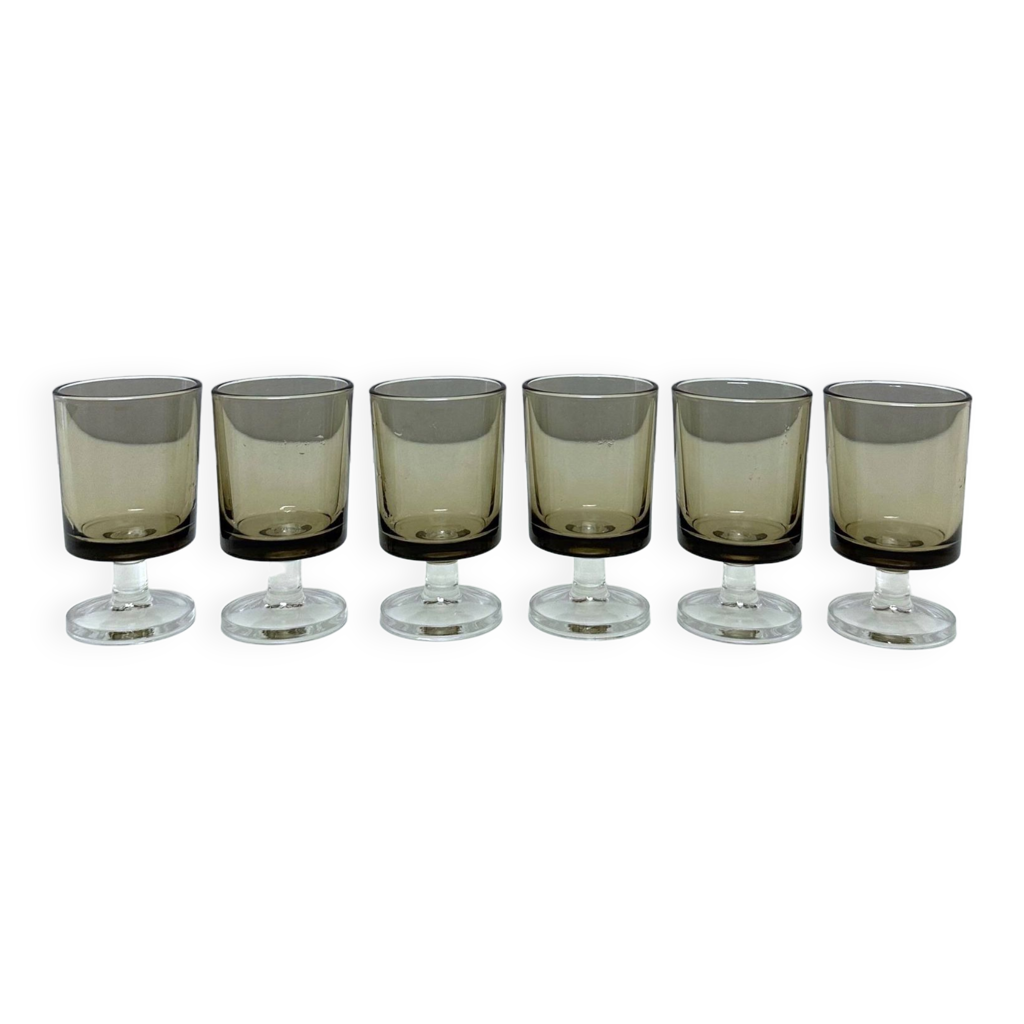 6 Verres à liqueur Luminarc France, verre à shot verre fumé | Selency