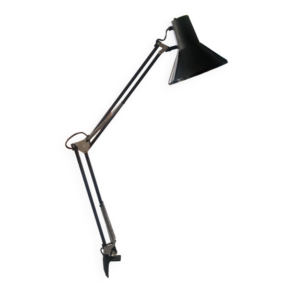 Lampe d’architecte articulée noire années 80 | Selency