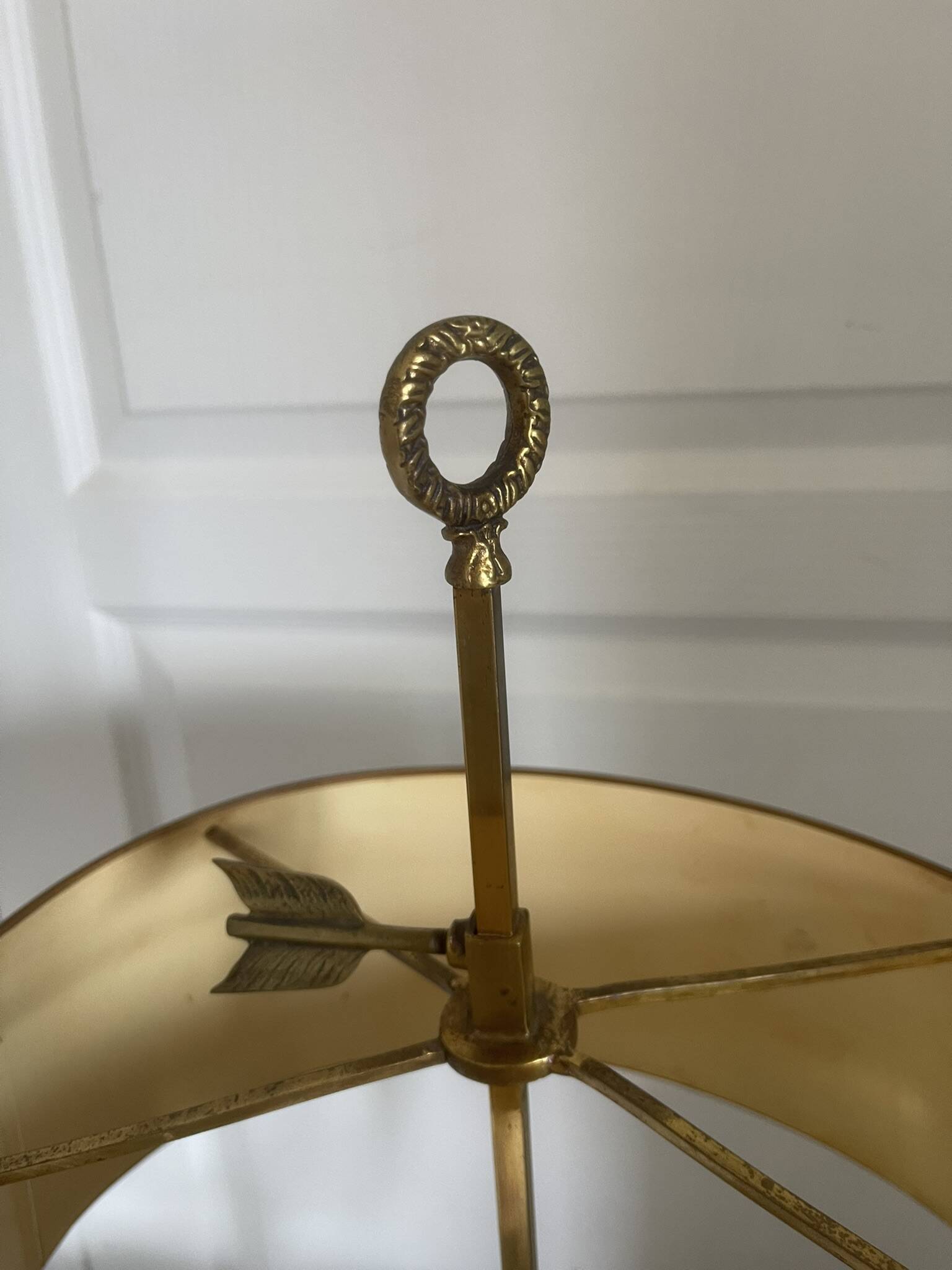 Ancien Lampe Bouillotte 2 Feux Cygne Lucien Gau Bronze Doré Empire ...