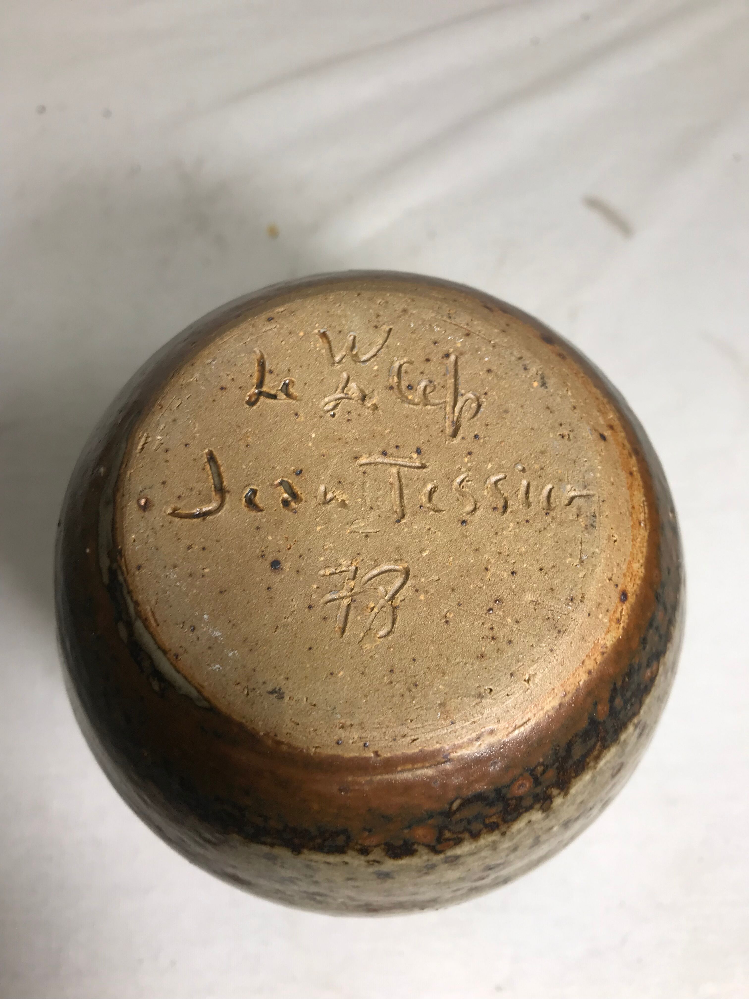 Ancien vase grès céramique Villenauxe Jean Tessier, 78 | Selency