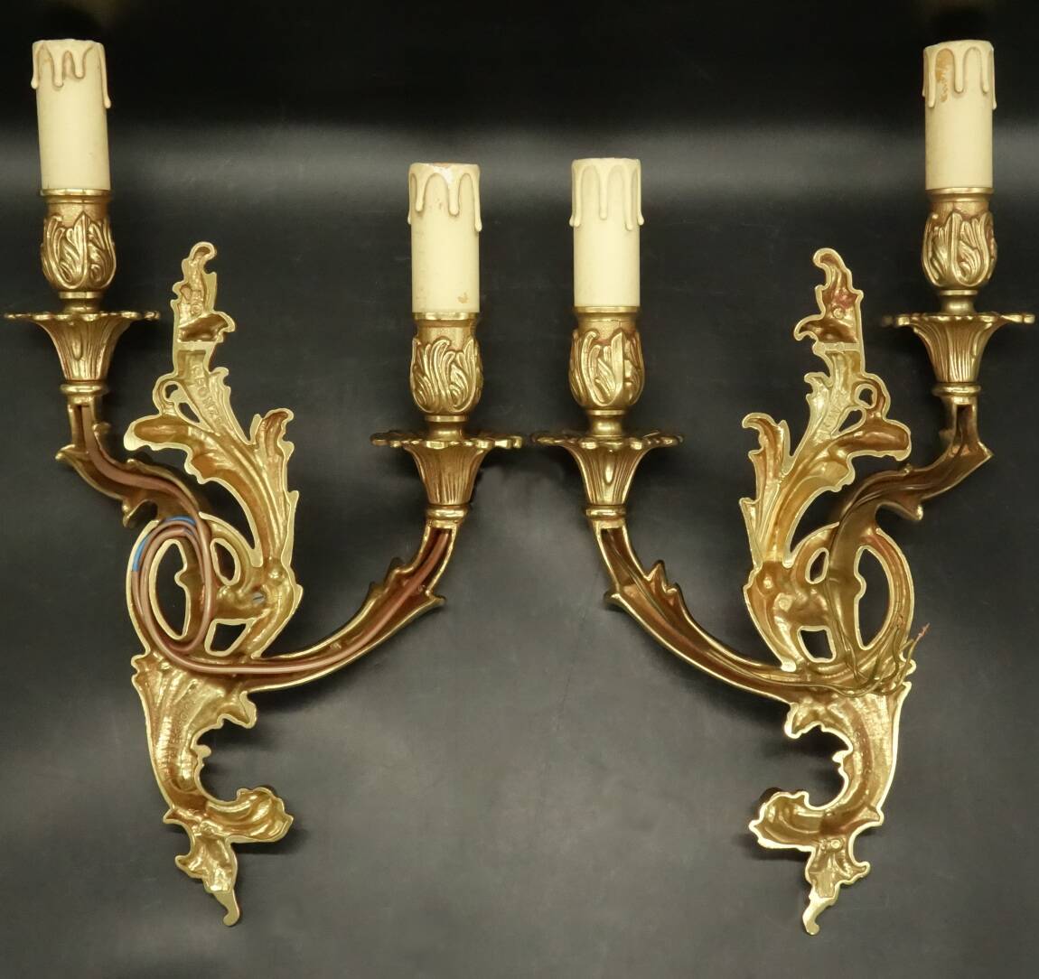 Grande paire d'appliques style Rocaille / Rococo / Baroque | Selency