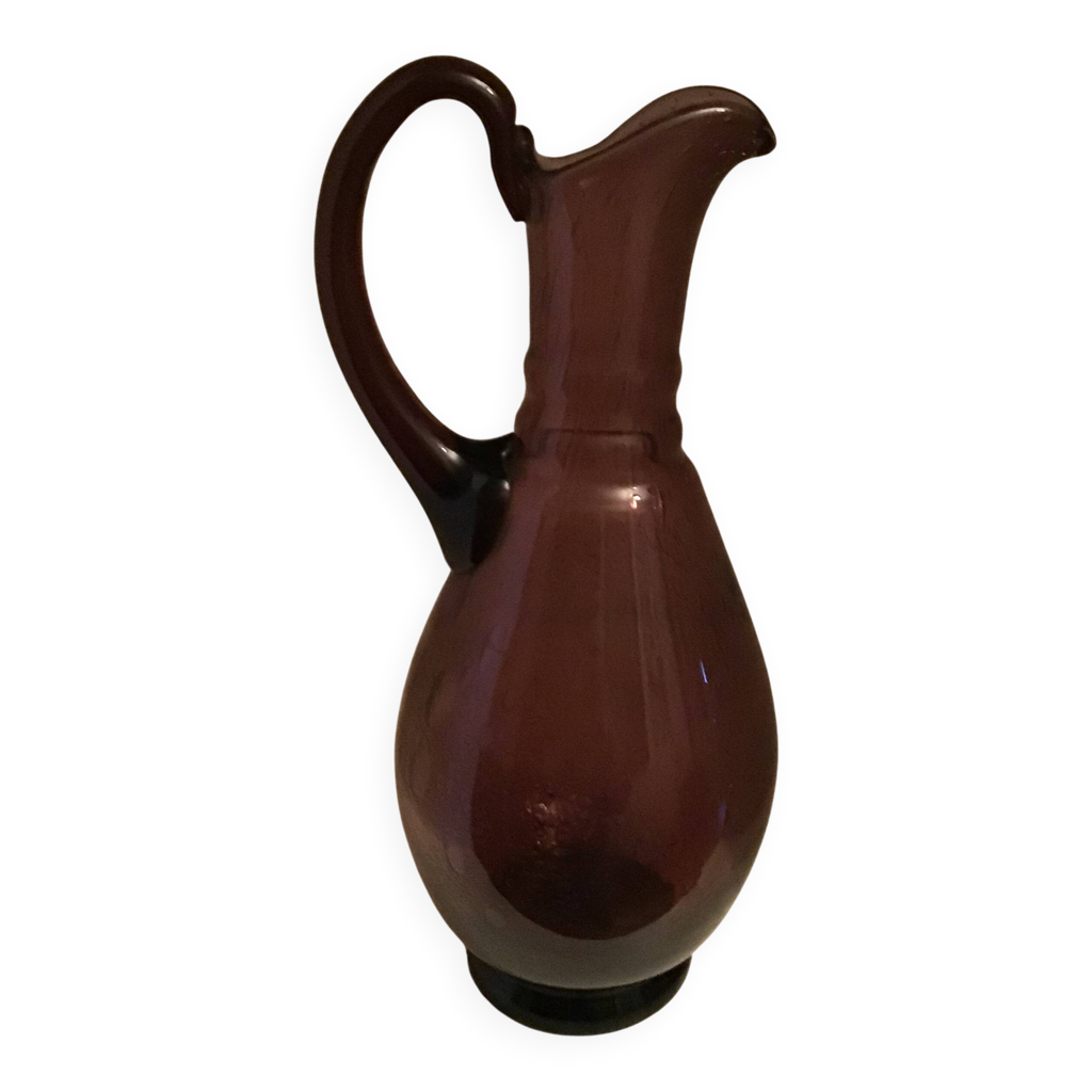 1carafe en verre soufflé bulle de Biot violet | Selency