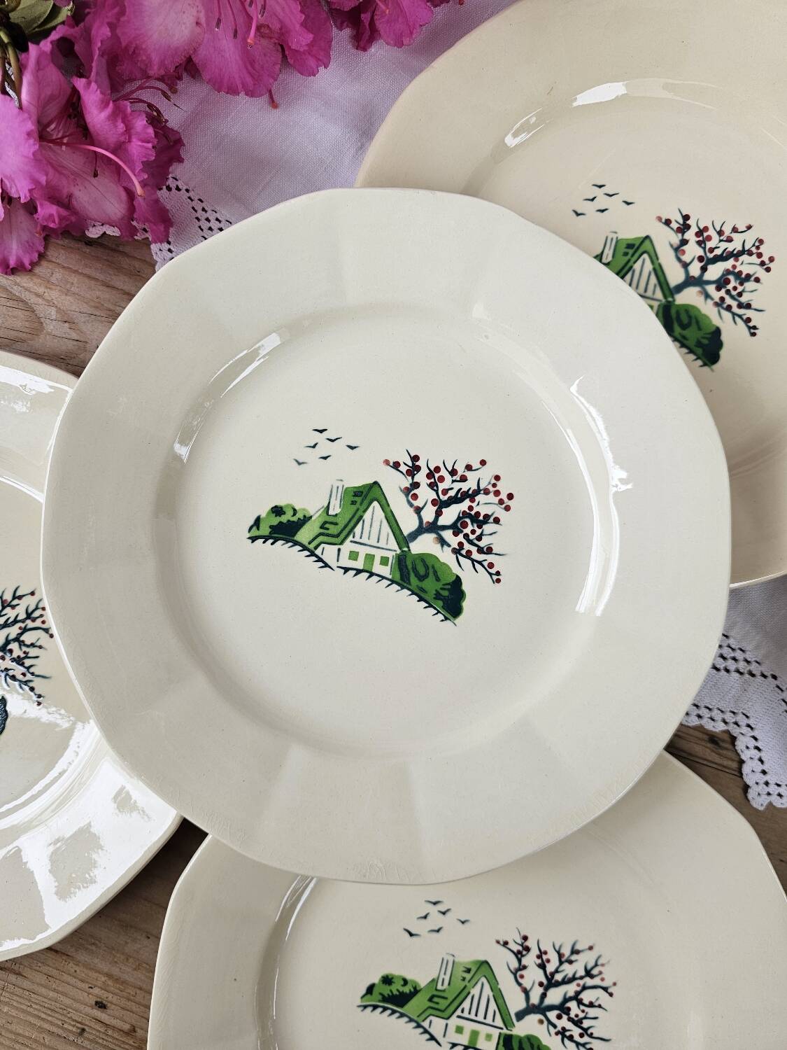 Assiettes plates x6 "Bayeux" Digoin | Selency