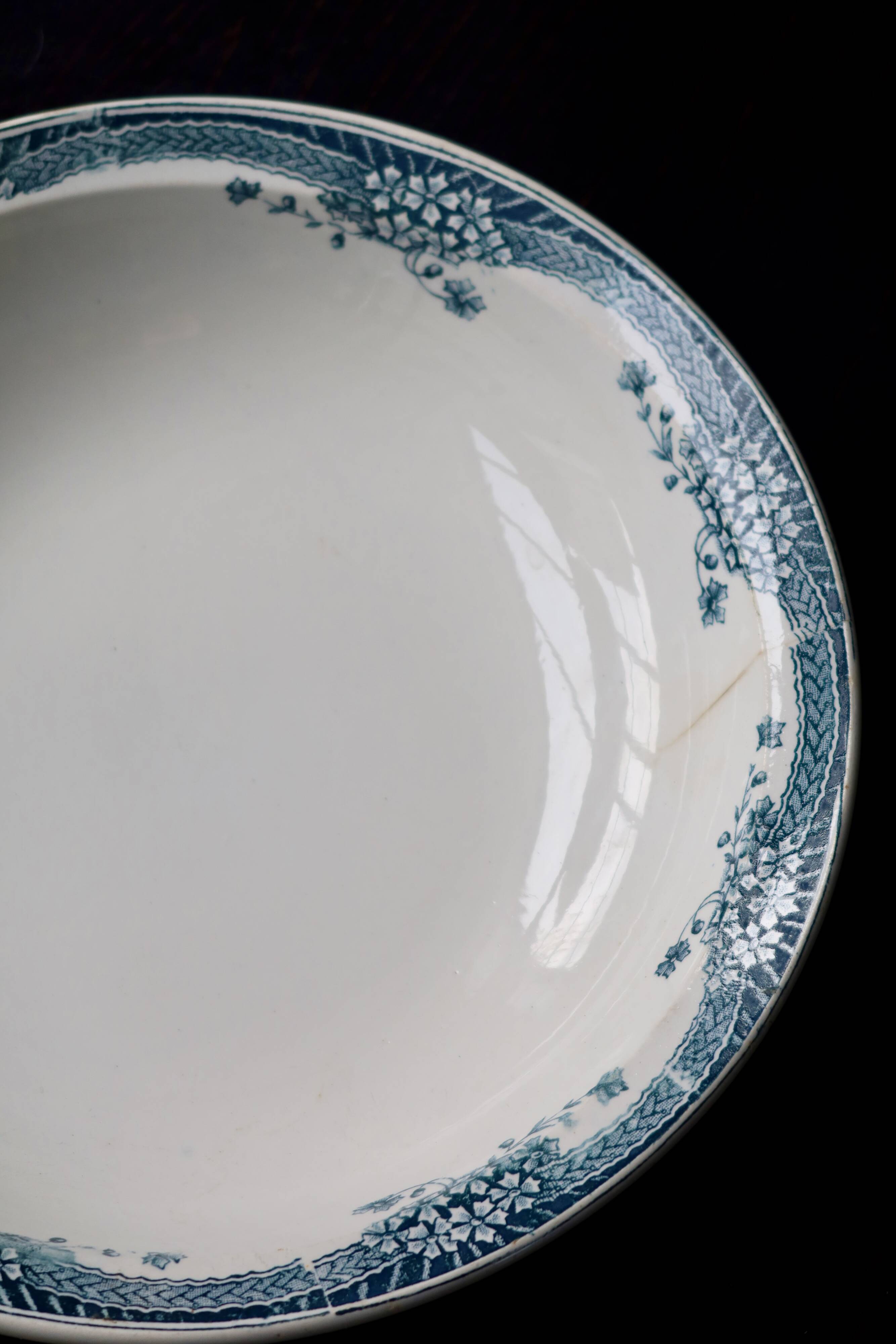 Plat de service rond et creux vintage faïence Saint Amand Nouvelle ...