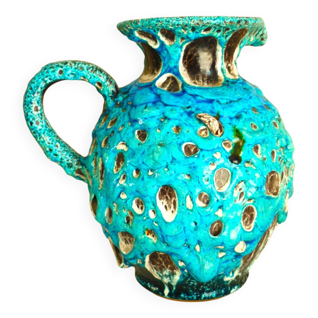 Pichet, vase en céramique émaillée, "fat lava", Charles Cart, années 60 ...