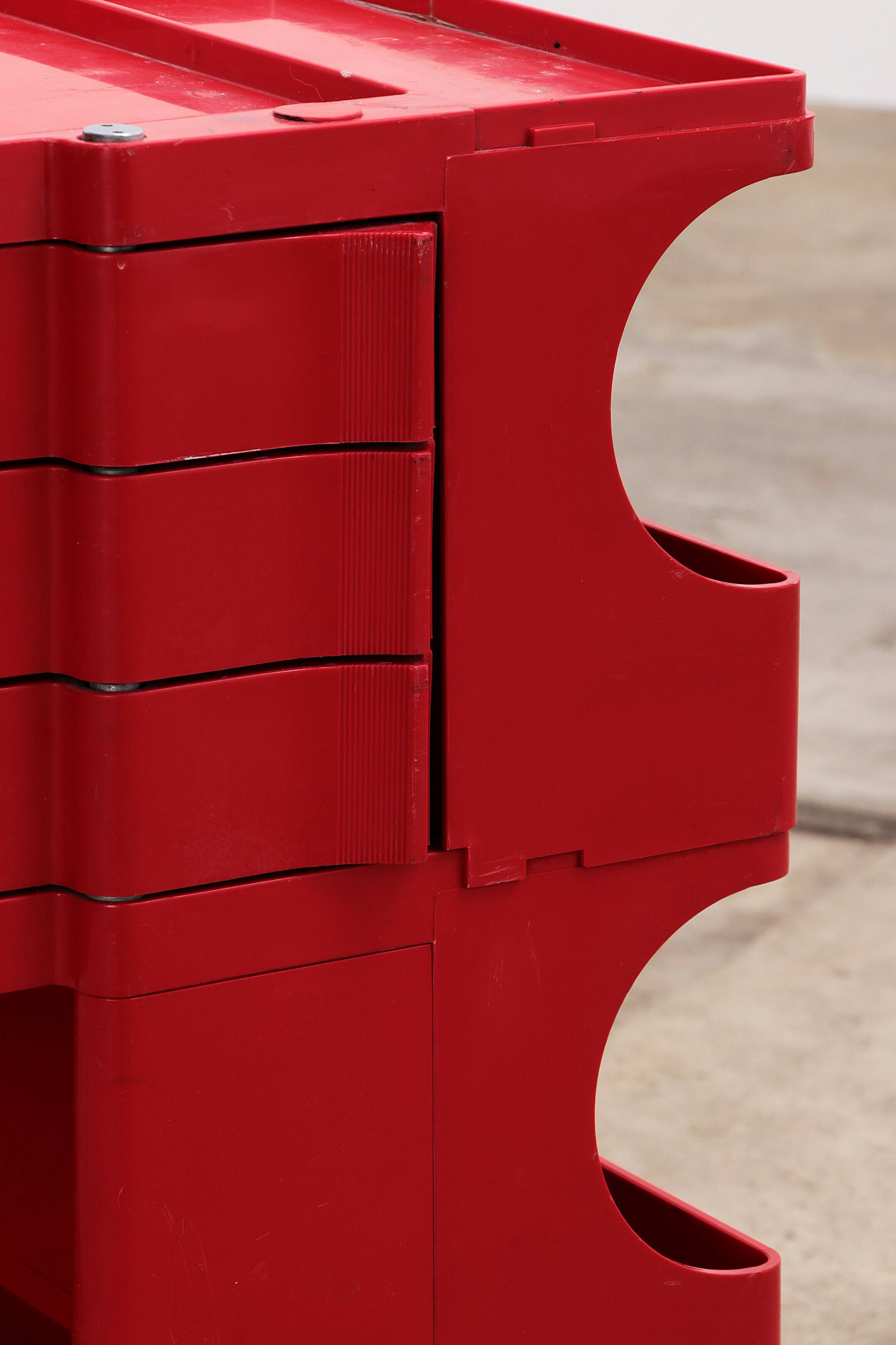 Joe Columbo Chariot rouge emblématique 'Boby'Spage age, 1970 | Selency