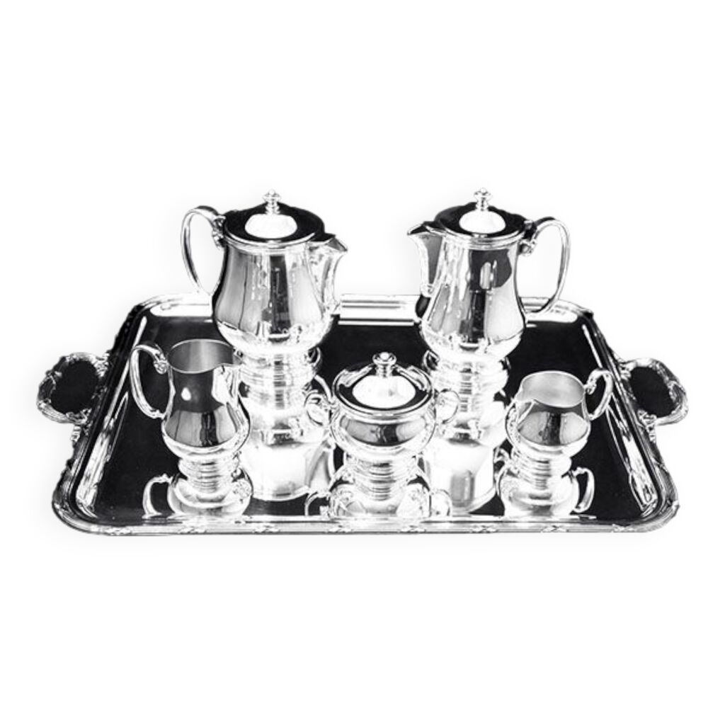 Christofle - 6pc. Service à thé original Art Déco Assiette Argent Art ...