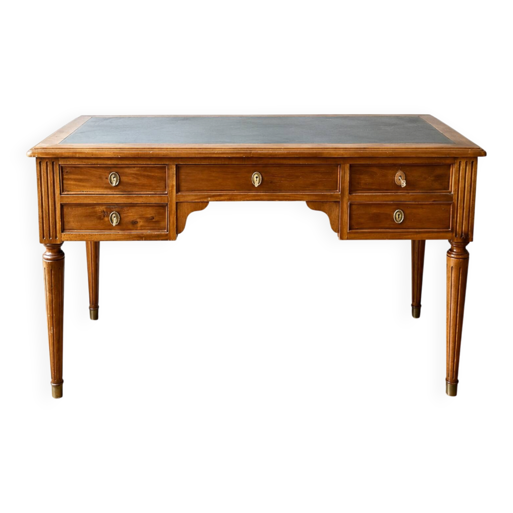 Bureau style Louis XVI en bois – 5 tiroirs | Selency