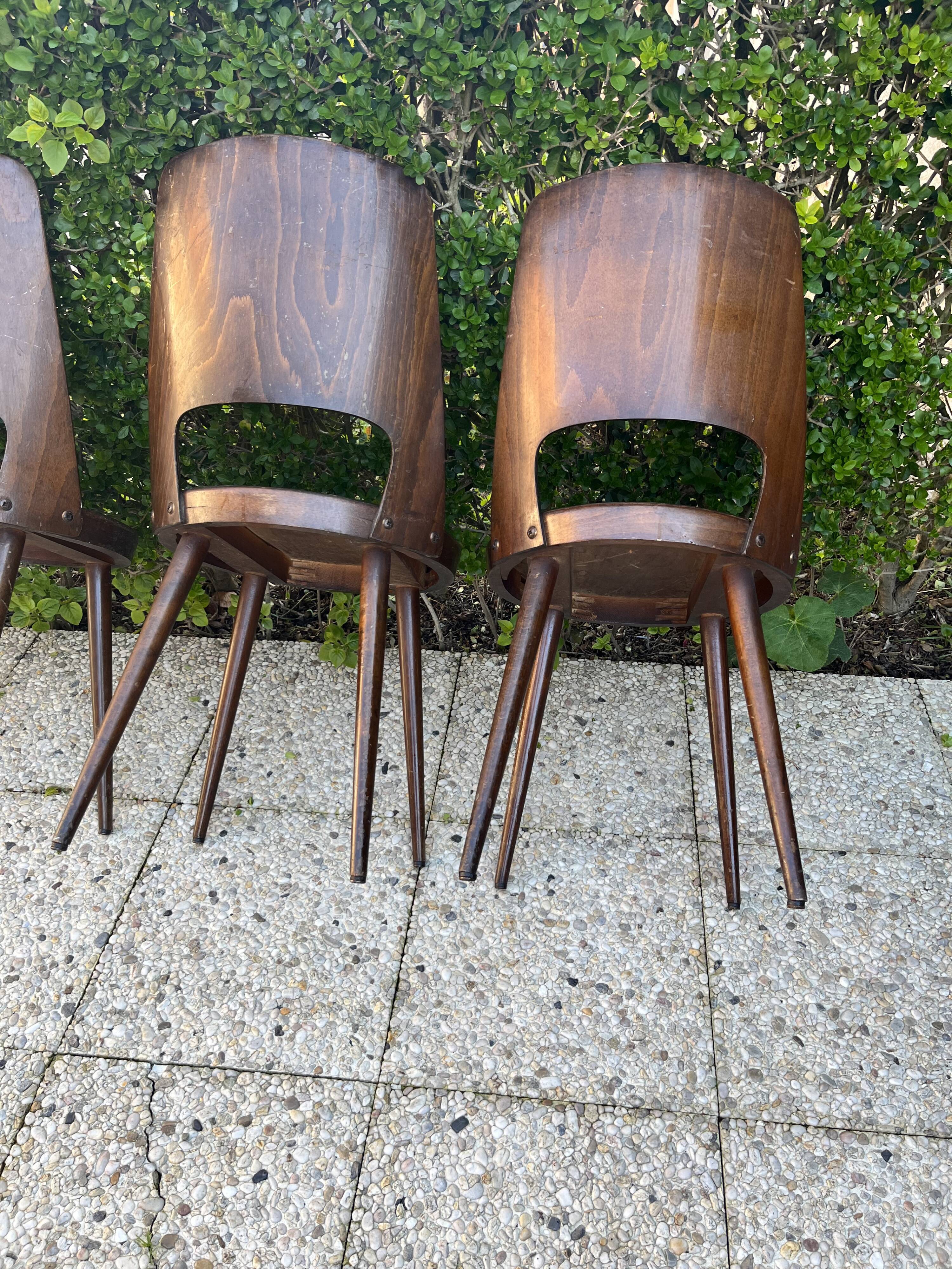 Set de 4 chaises de bistrot baumann mondor design années 60 | Selency