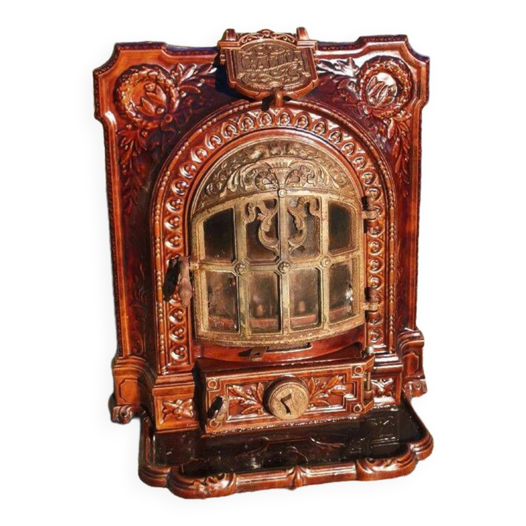 Poêle à coque de charbon Faure Revin modèle Gallia de style Art nouveau ...