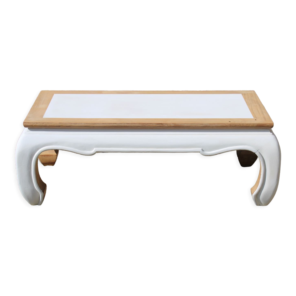 Table basse blanche et bois | Selency