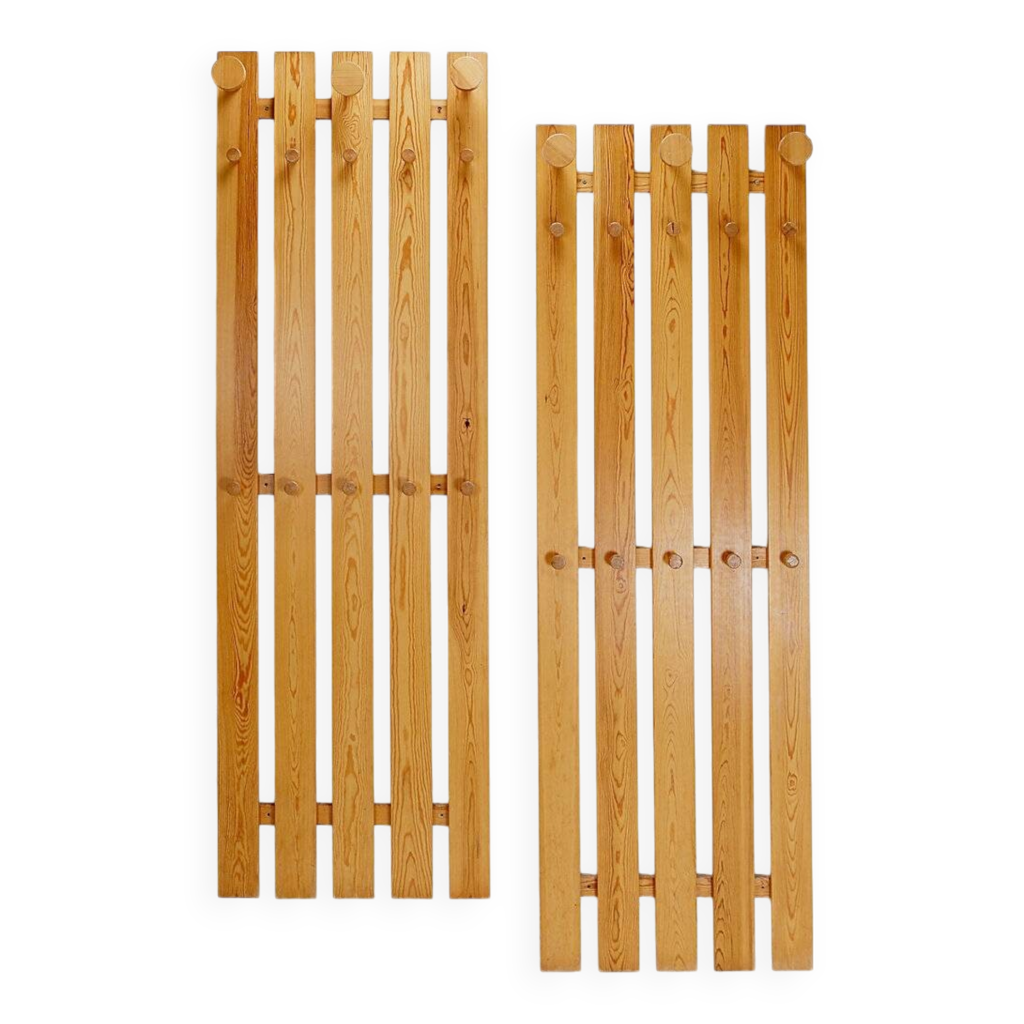 Pair of Slatted Wall Coat Racks | Selency