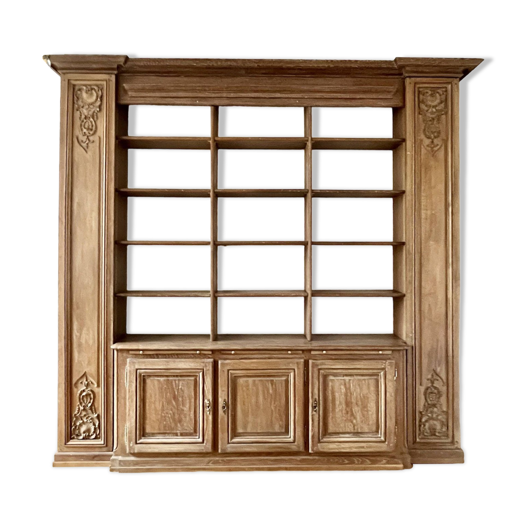 Regency style bookcase/sideboard in light cerused oak | Selency