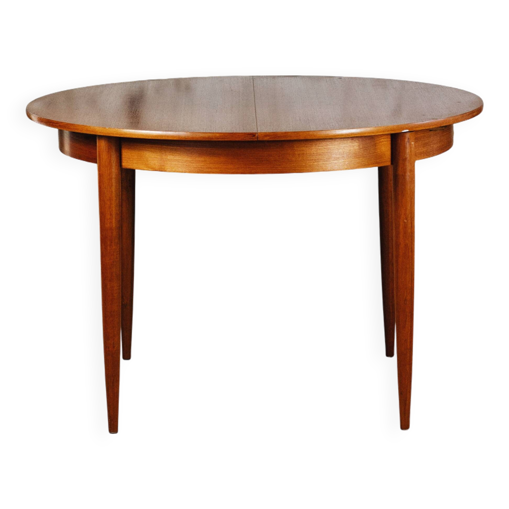 Table ronde extensible en teck vintage scandinave | Selency