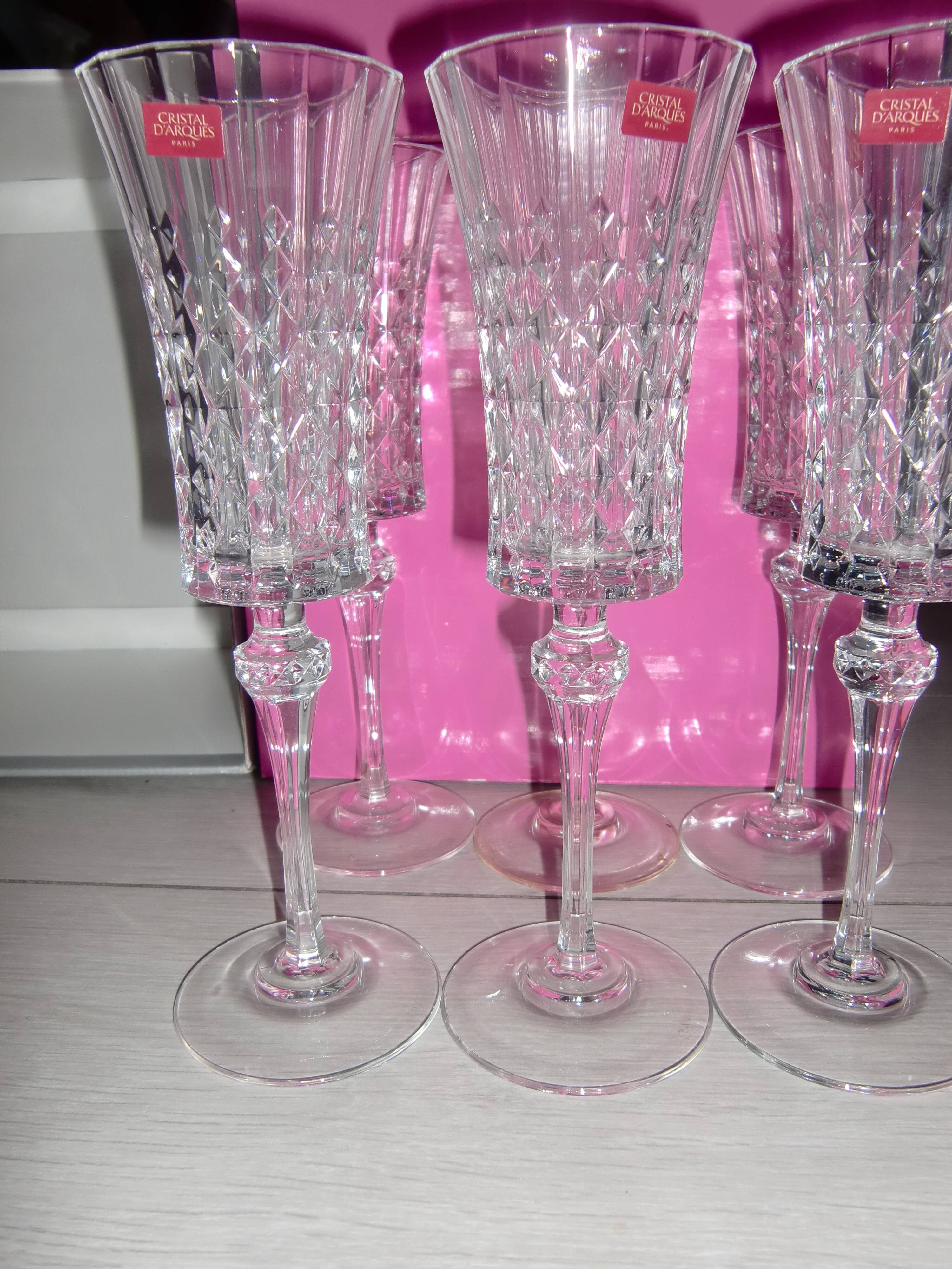 Lot de 6 Flûtes 15 cl Cristal d'Arques modèle Lady Diamond | Selency