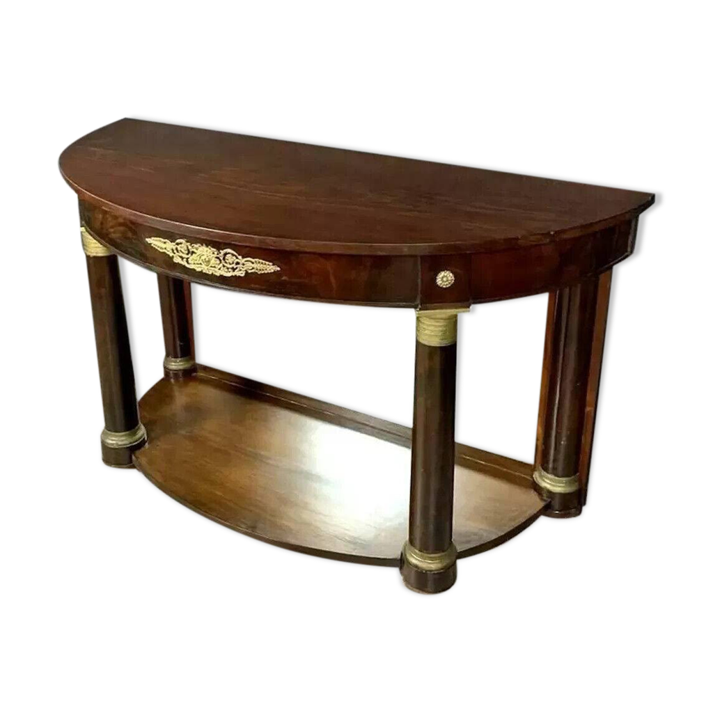 Console Empire de forme demie lune en acajou et Bronzes dorés | Selency