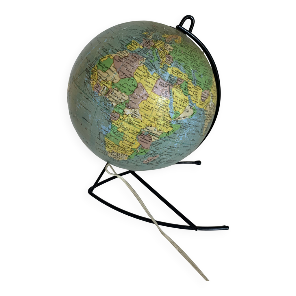 Globe vintage 1960 terrestre verre Girard et Barrère mappemonde - 27 cm ...
