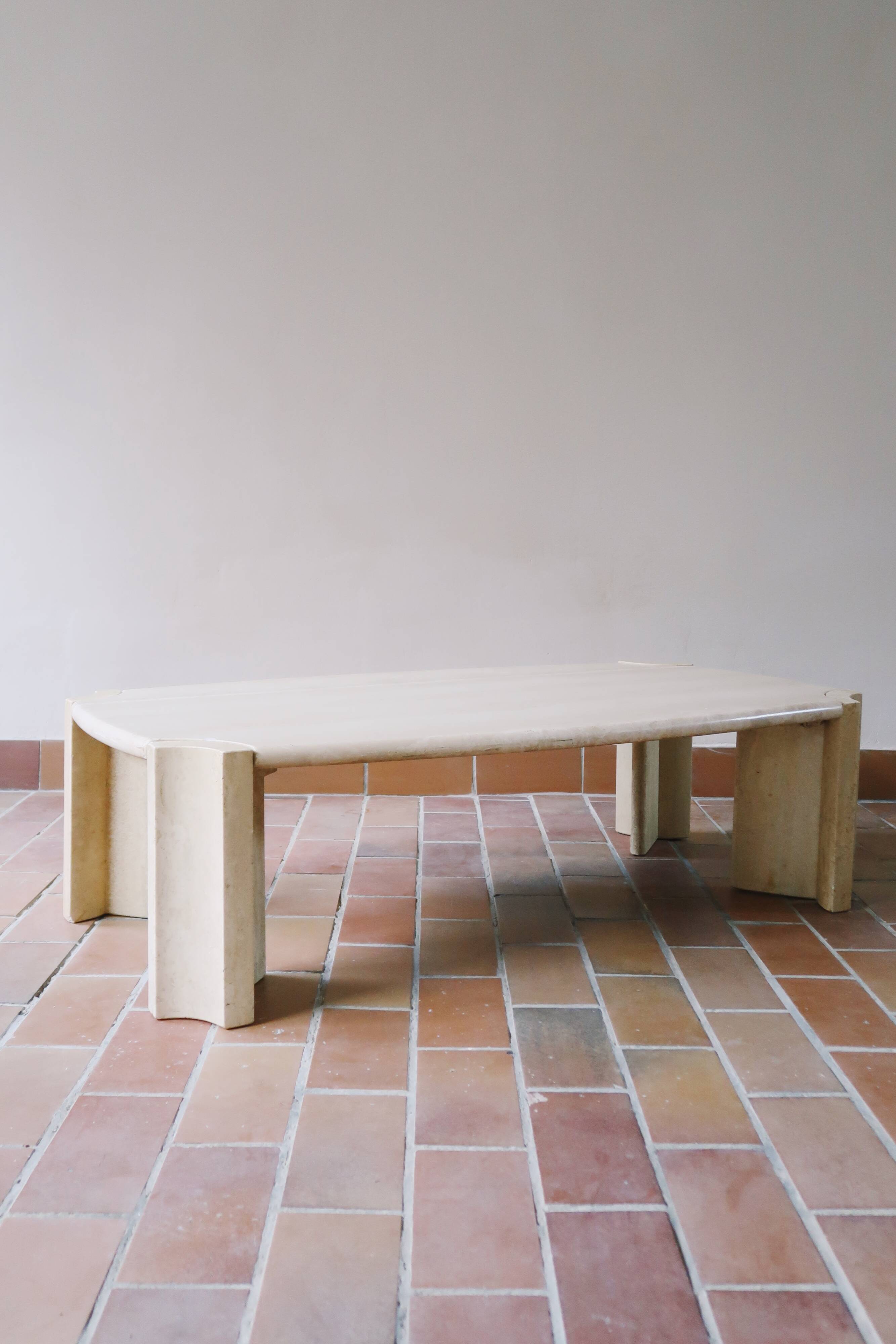 Grande table basse en travertin | Selency