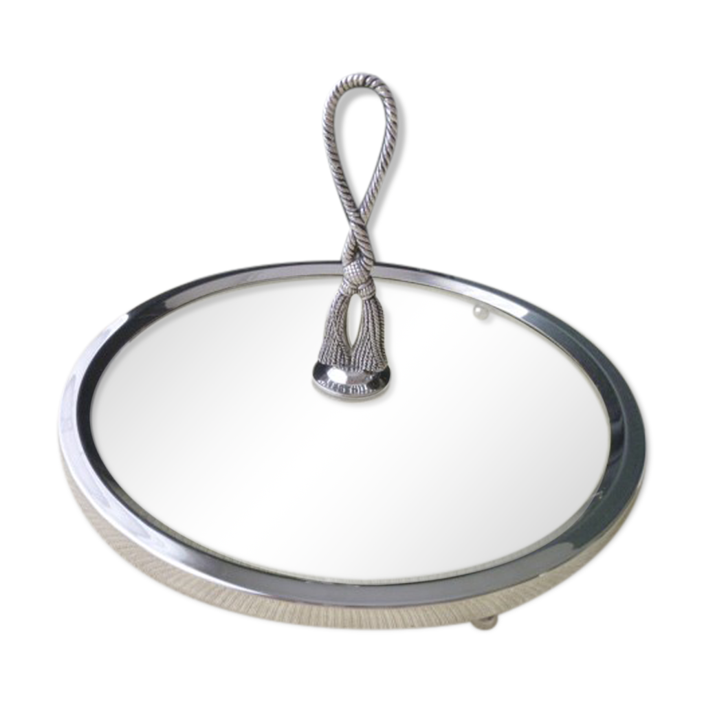 Plateau à fromage en verre et métal argenté Siléa | Selency