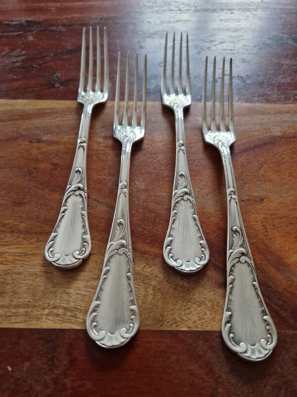 4 fourchettes à entremets Christofle en métal argenté modèle ...