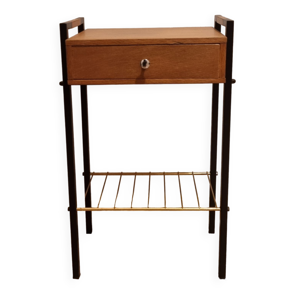 Chevet, bois et métal, vintage, années 60 | Selency