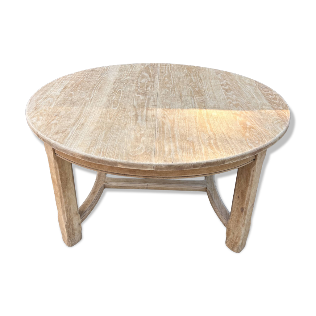 Table ovale avec rallonges bois massif | Selency