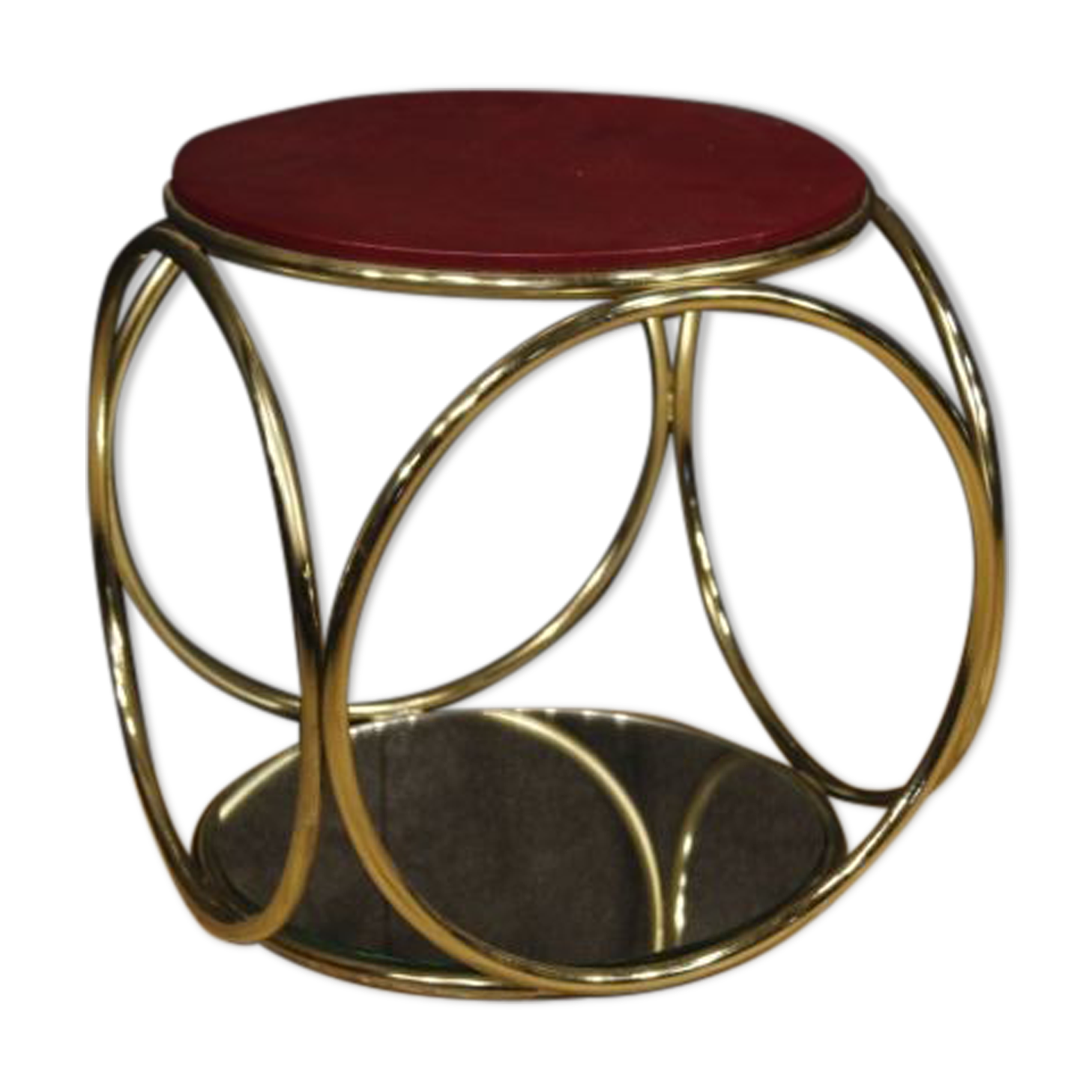 Table basse design italien en laiton doré | Selency