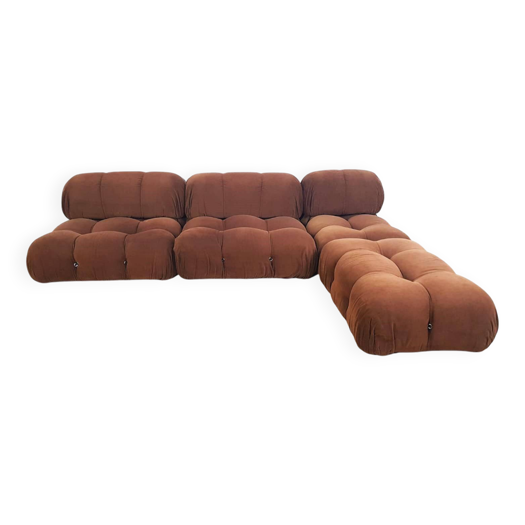 Canapé modulable Mario Bellini Camaleonda en velours marron par C&B ...