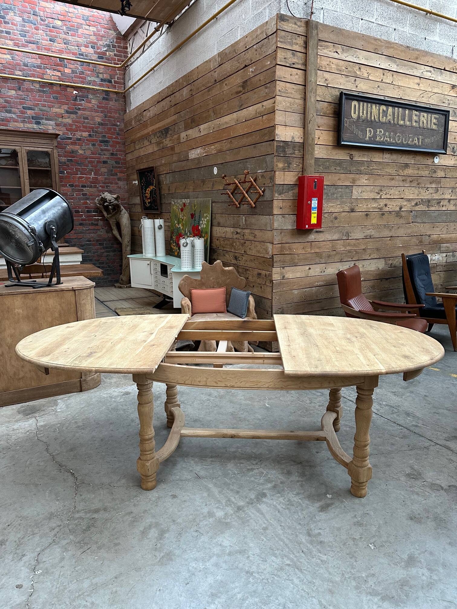 Table ovale chêne massif et sa rallonge | Selency