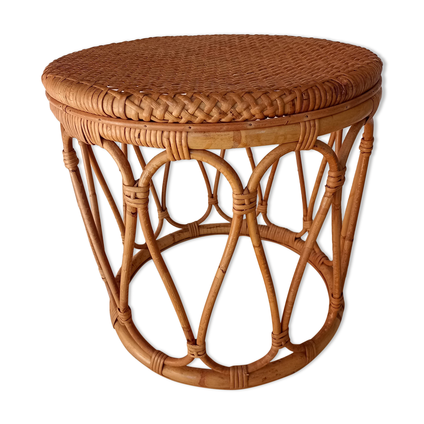 Posttabouret En Rotin