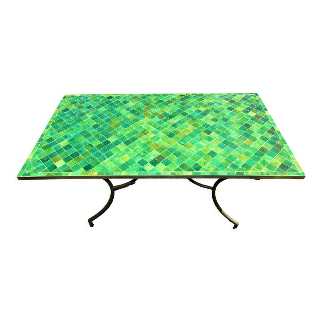 Table zellige verte de 160x90 cm | Selency