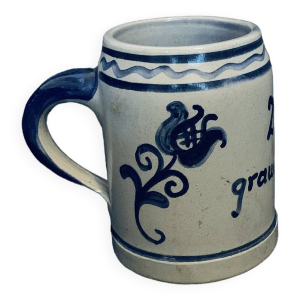 Chope Allemagne de l'Ouest 13cm en grès peint main stein avant ...