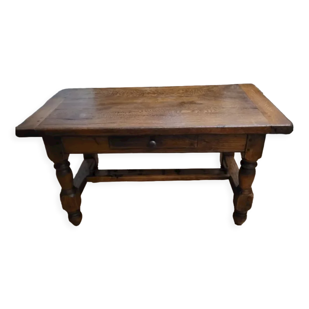 Table basse ancienne en bois massif | Selency