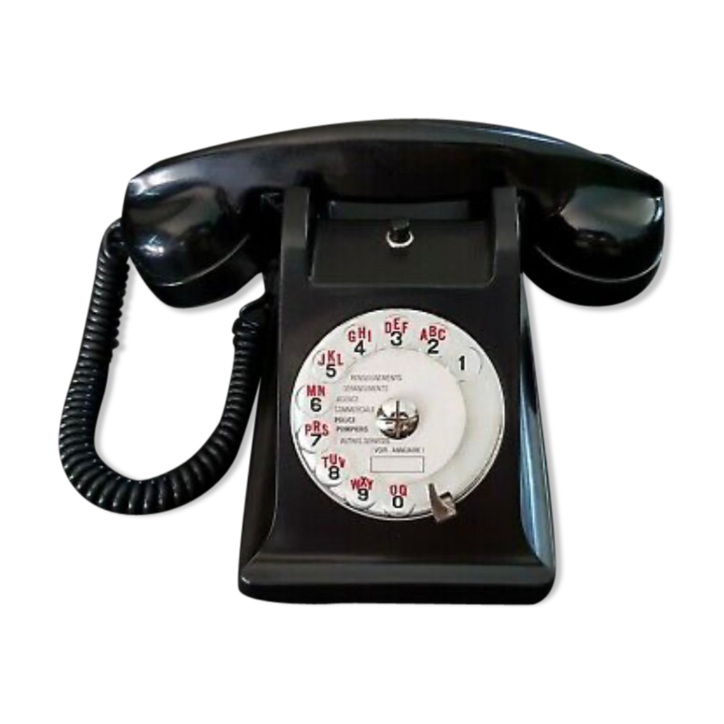 Téléphone u43 rétro en bakélite noir | Selency