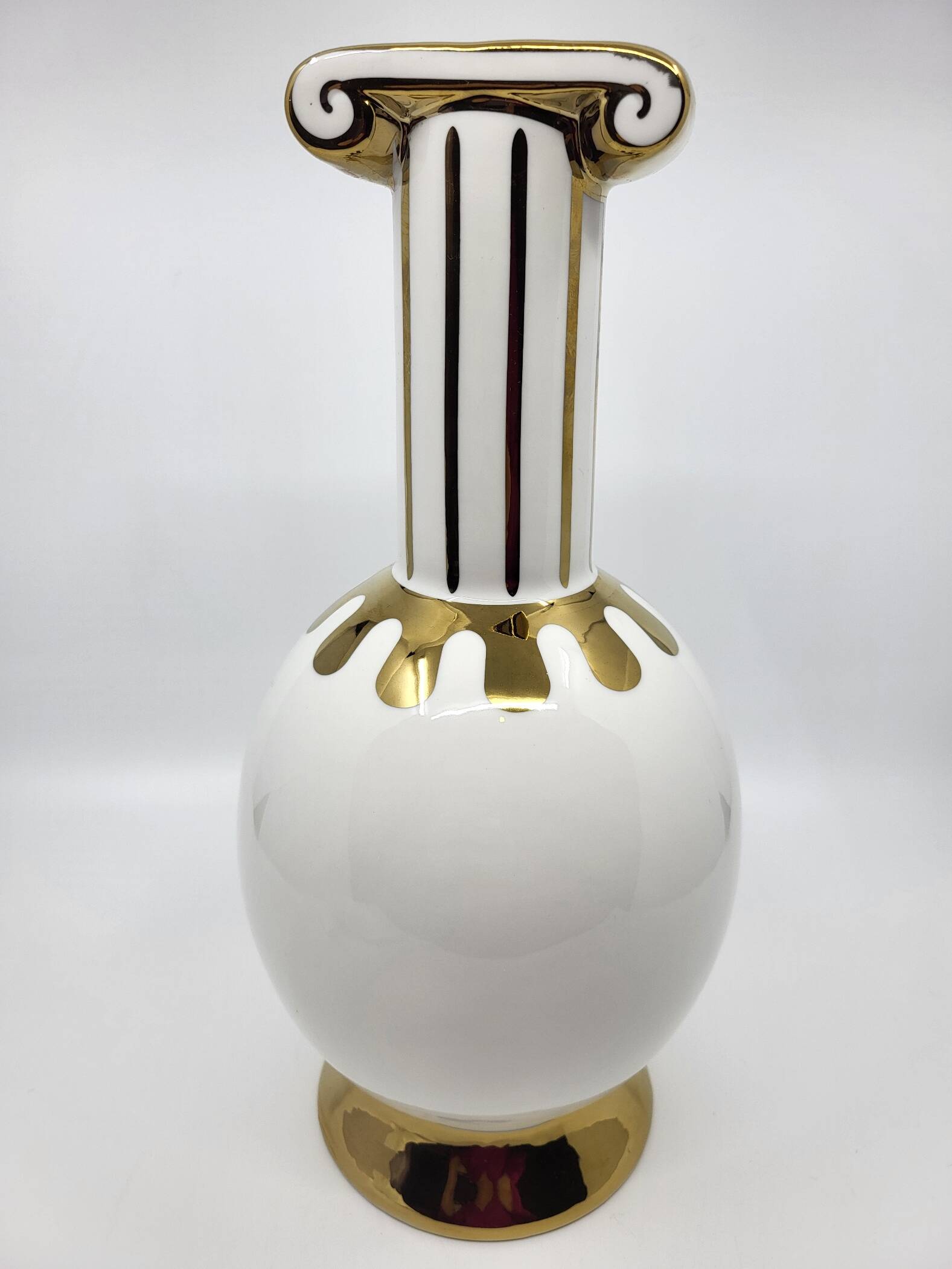 Carafe ou Vase Vincent Darré X Monoprix en céramique blanche et doré ...