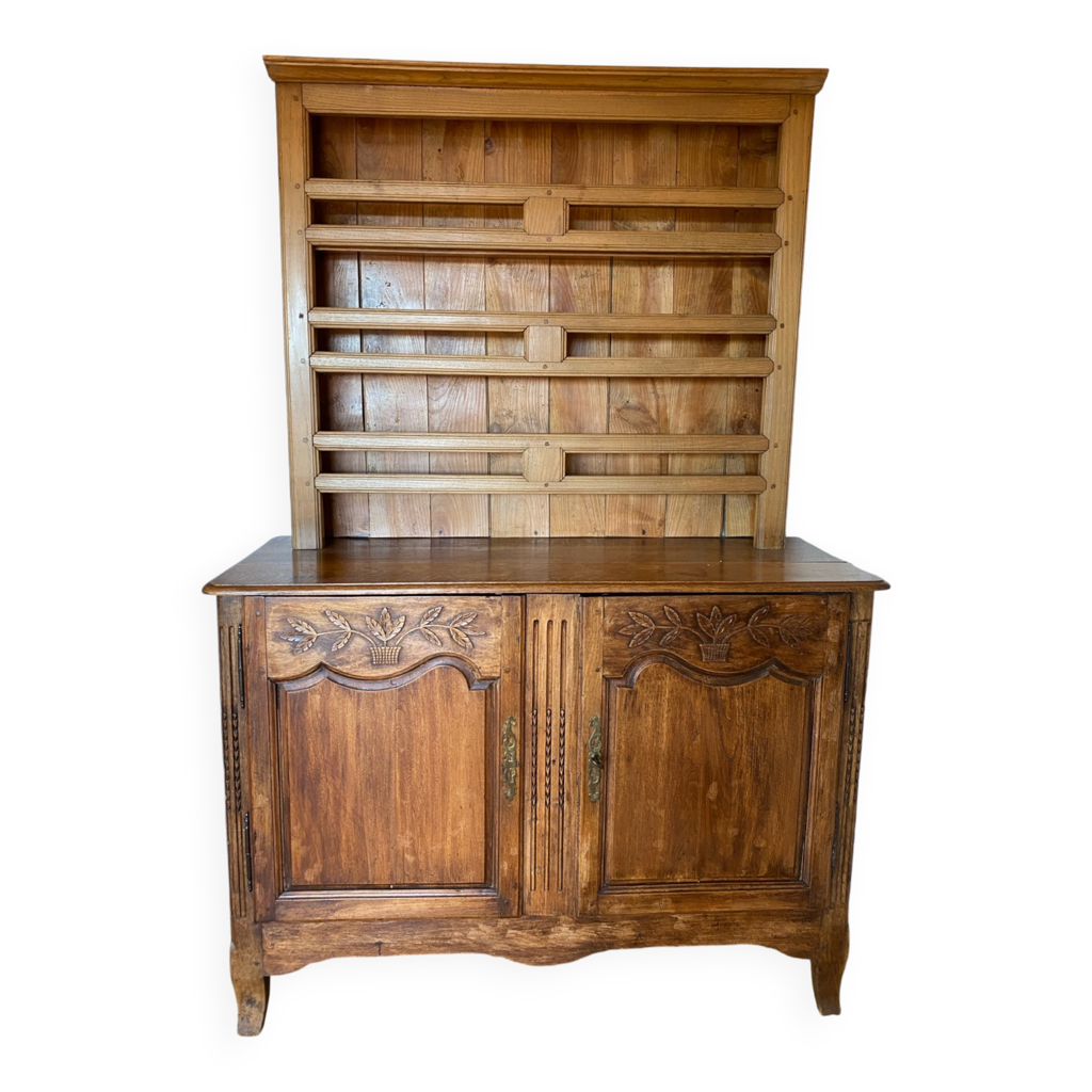 Buffet vaisselier ancien bois massif | Selency
