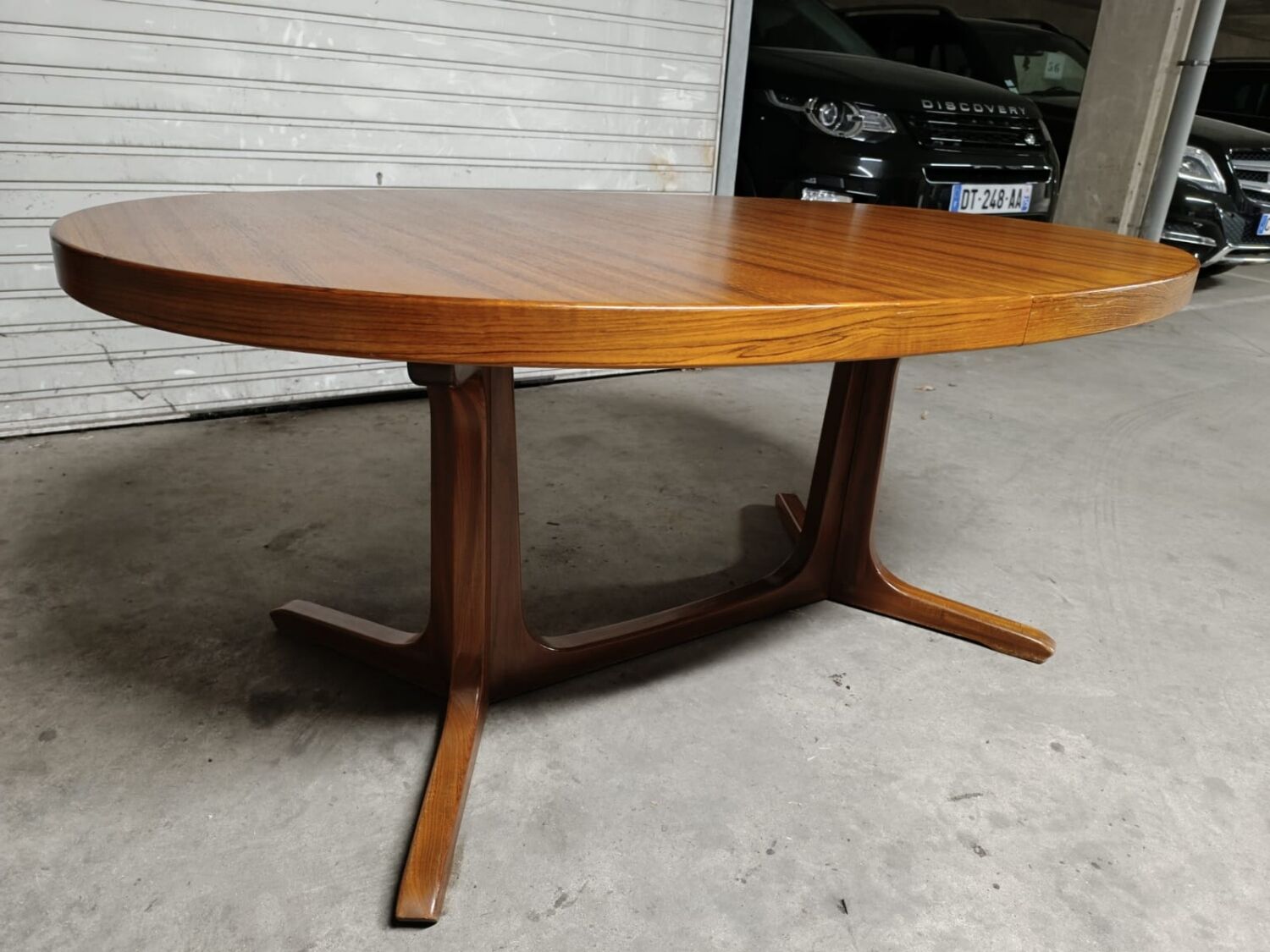 Table ovale scandinave vintage Baumann teck | Selency