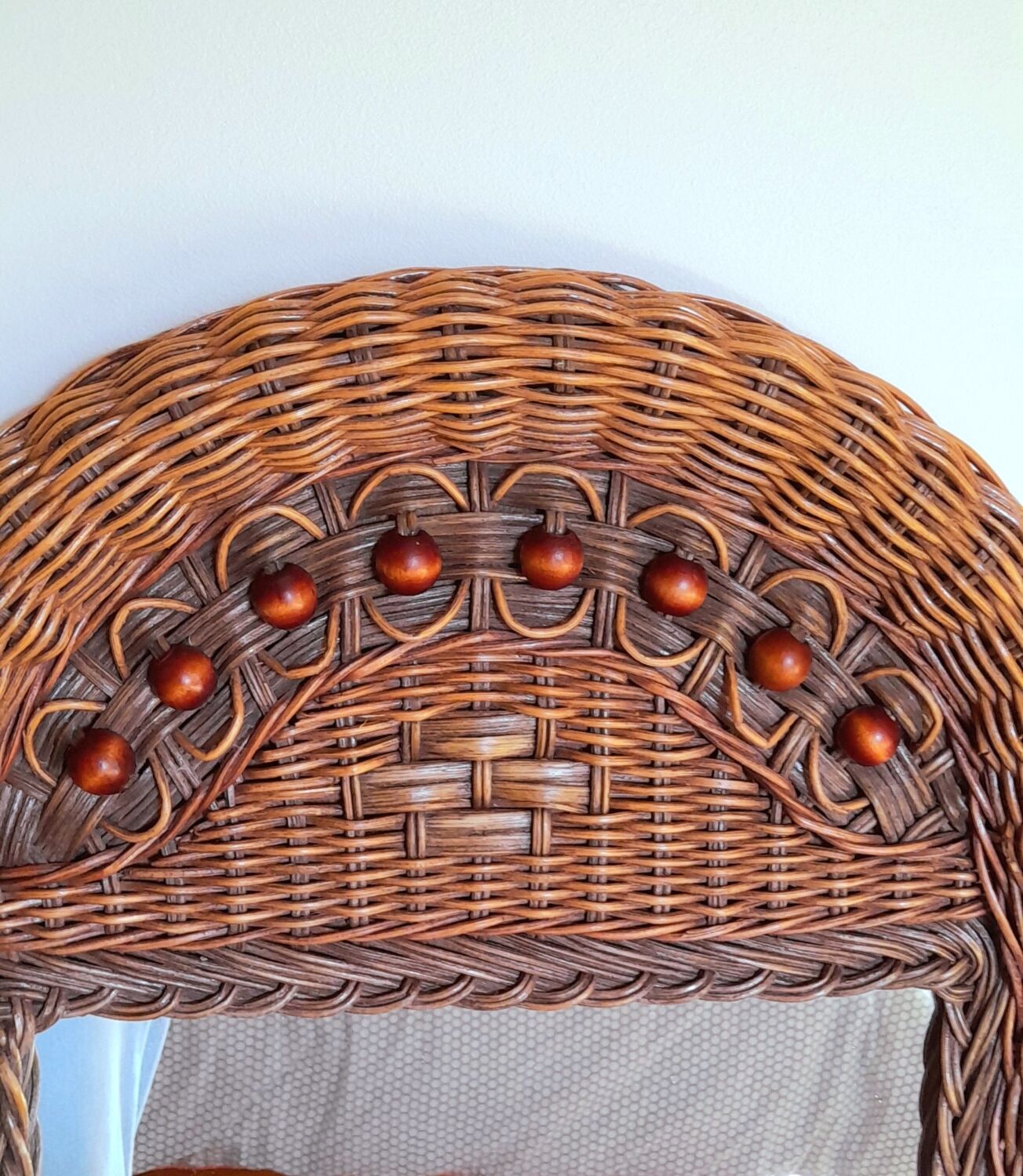 Miroir en osier tréssé 70s | Selency