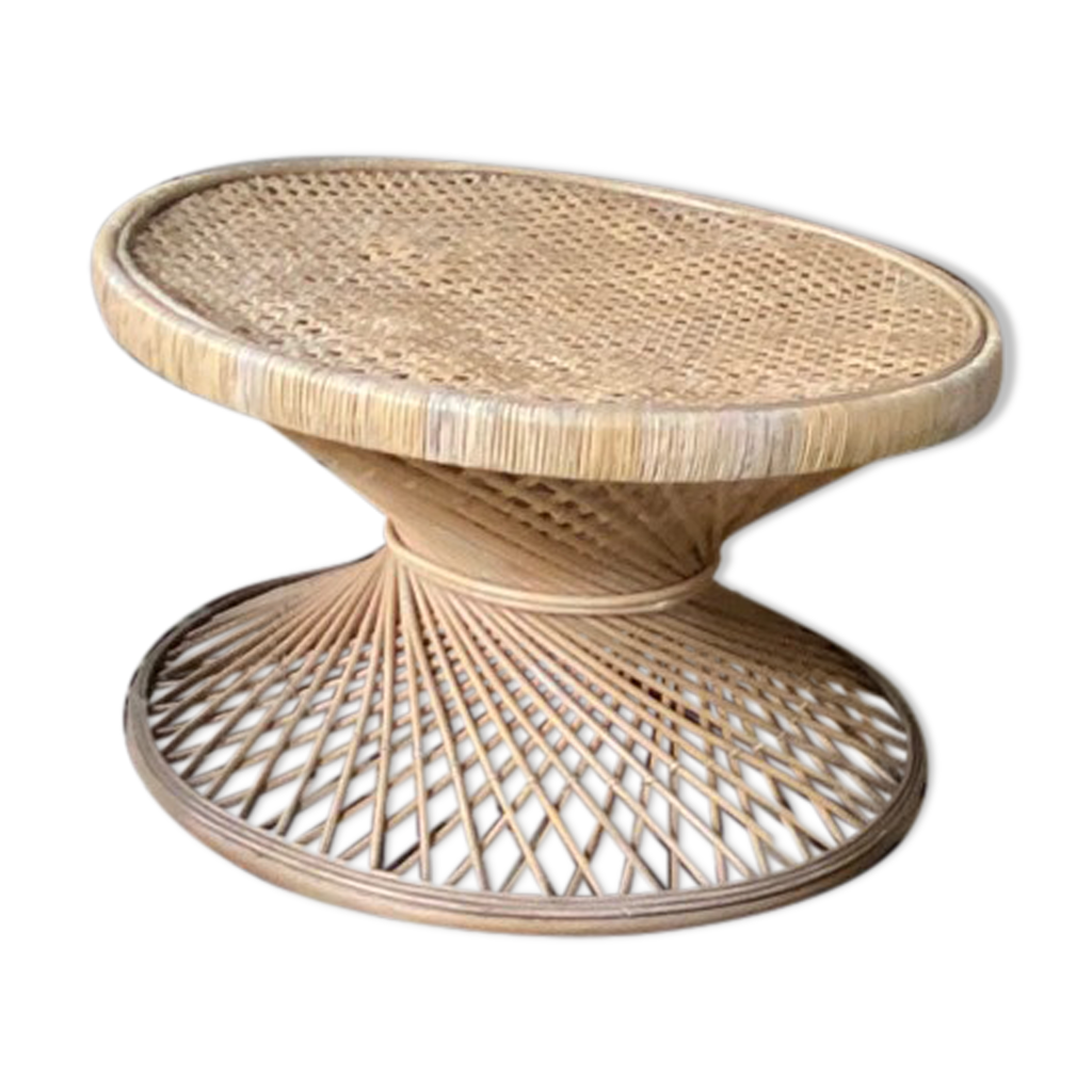 Table basse ronde en rotin | Selency