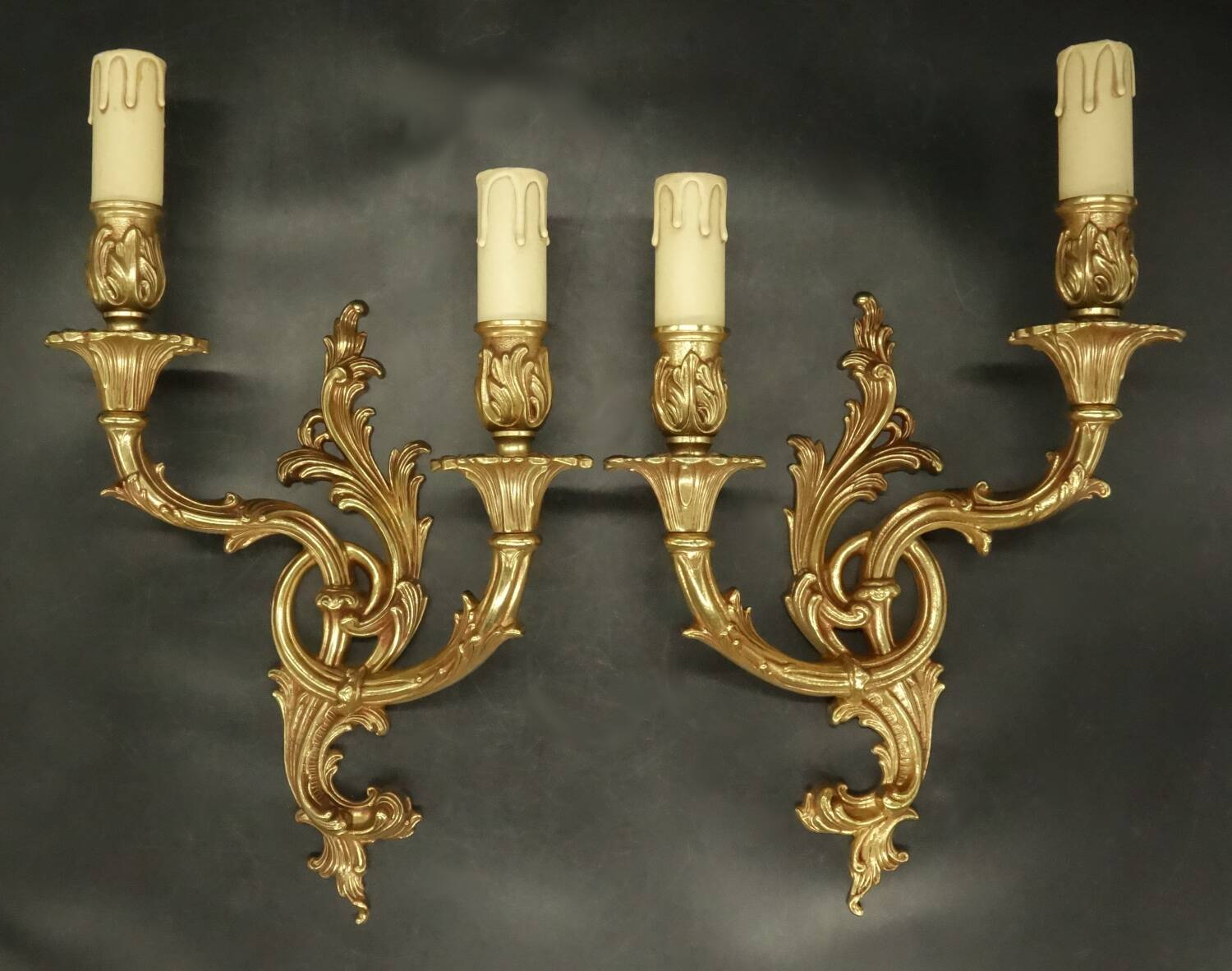 Grande paire d'appliques style Rocaille / Rococo / Baroque | Selency