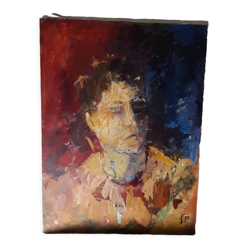Huile sur toile portrait de femme signé S P | Selency