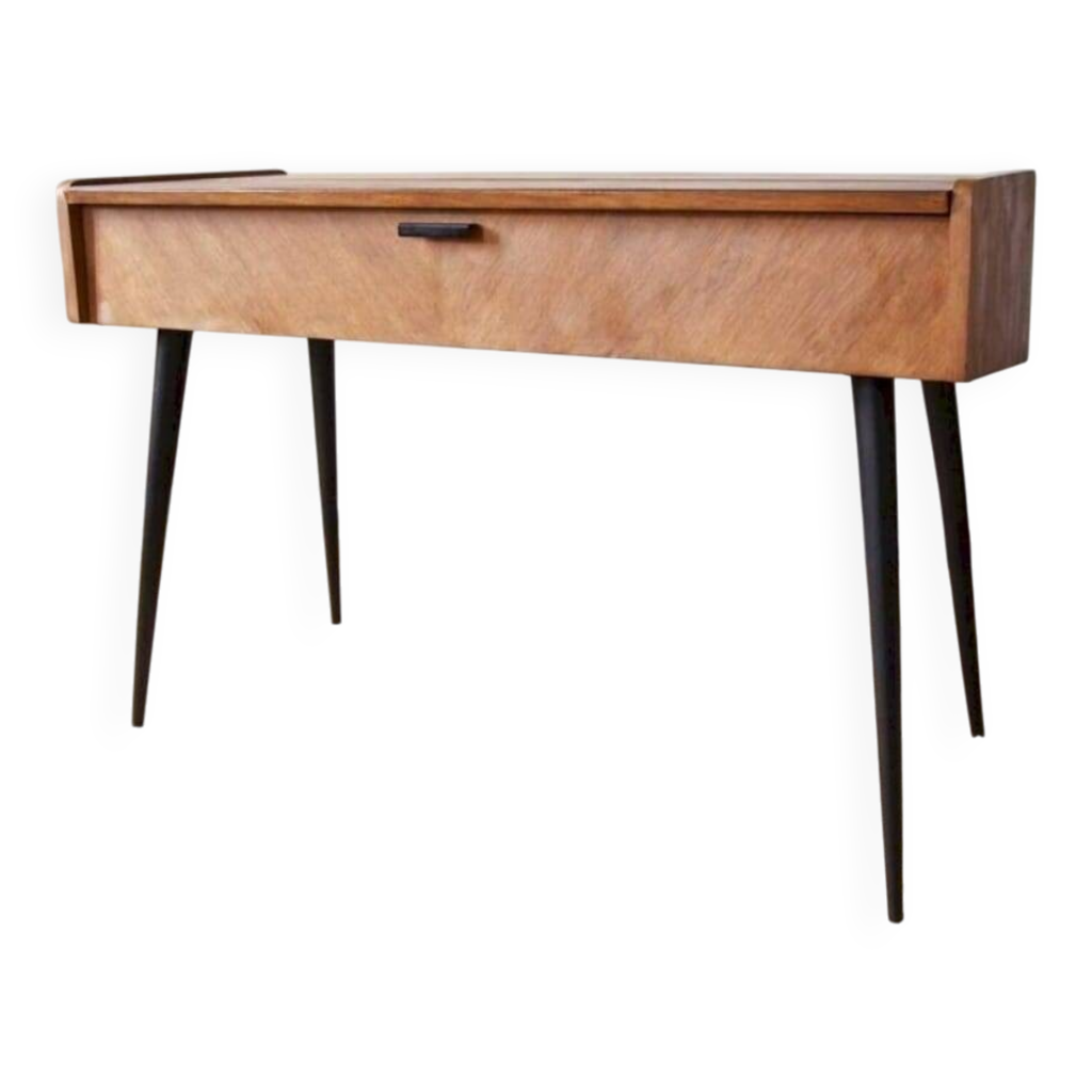 console tricotteuse bureau coiffeuse vintage scandinave pieds compas | Selency