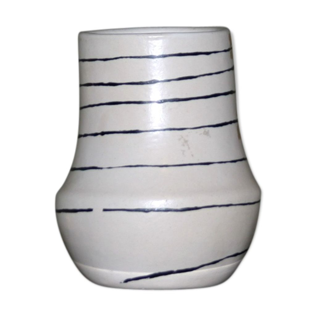 Vase en céramique à rayures noires | Selency